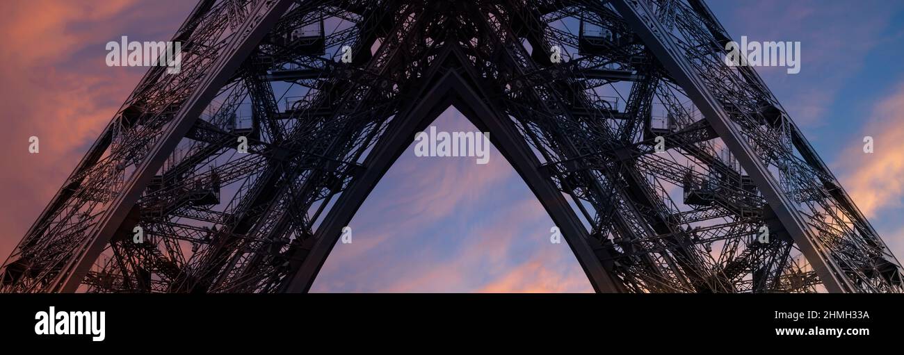 Eiffel Tower (contour) in Paris, France (against the background of a ...