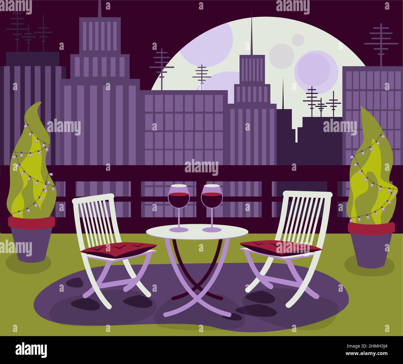 Rooftop night view Stock Vector Images - Alamy