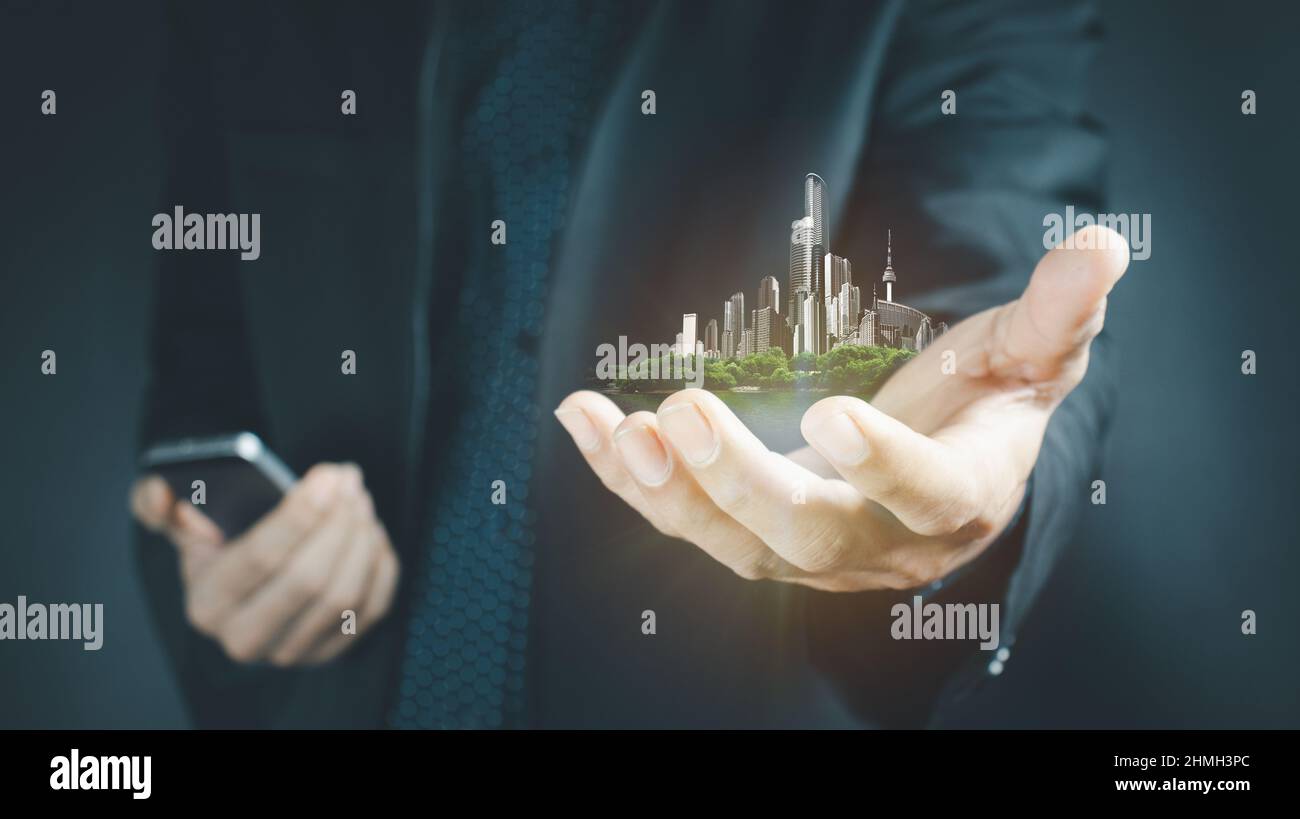 Businessman hand holding model hi-res stock photography and images - Alamy