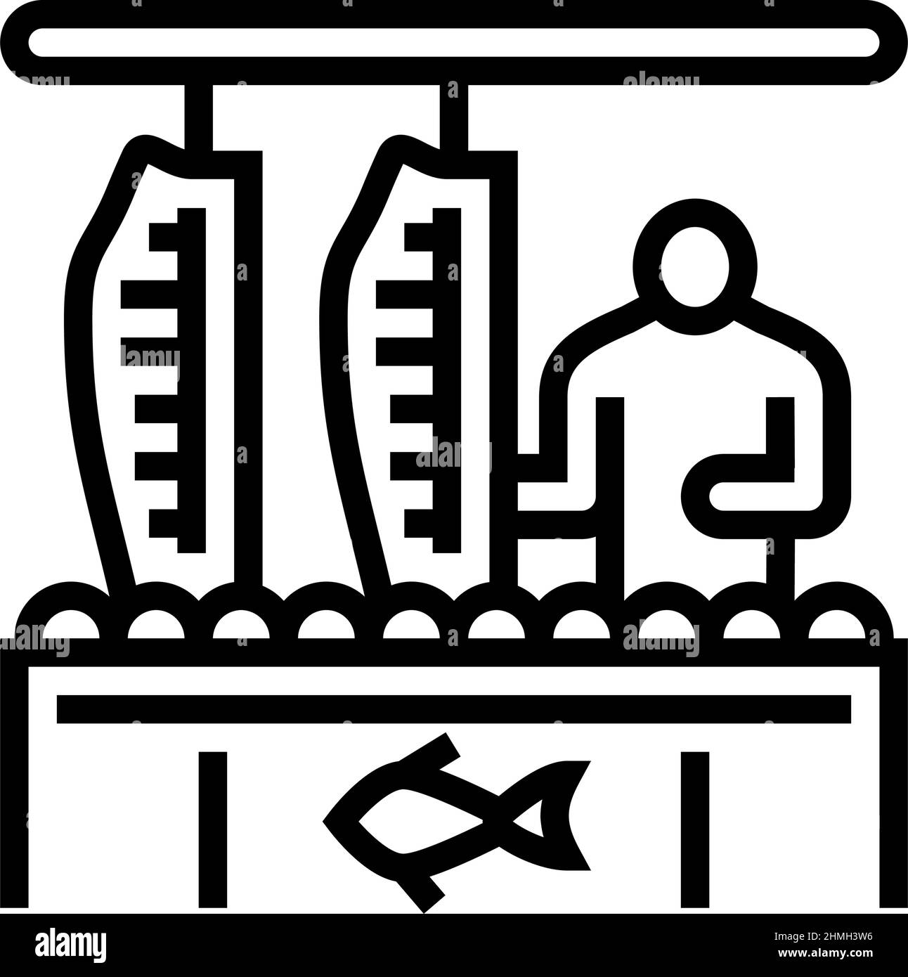 processing plant salmon line icon vector illustration Stock Vector ...