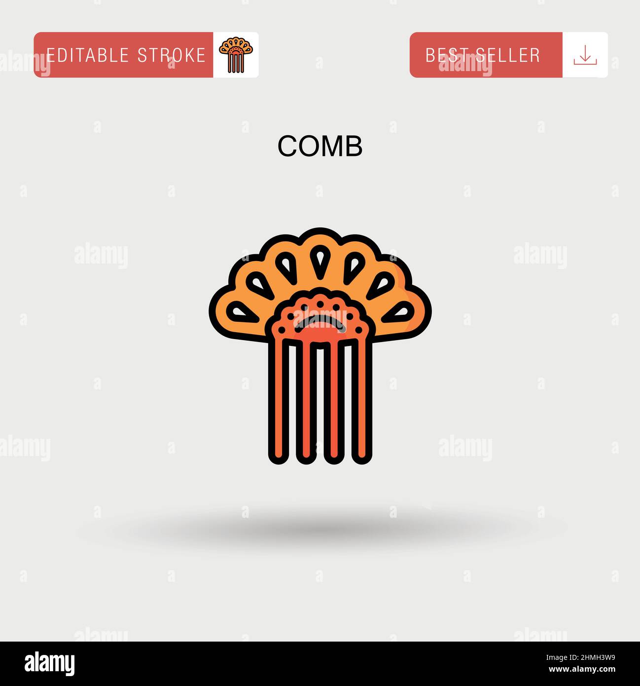 Black plastic comb icon cartoon Stock Vector Images - Alamy