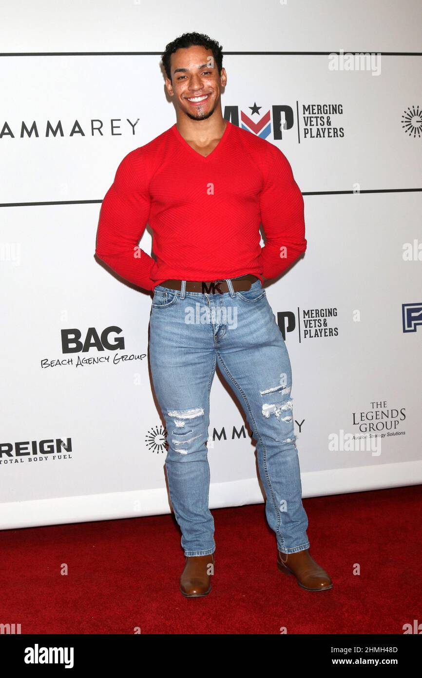 Joshua Manoi at the Merging Vets and Players Charity Super Bowl Kick ...