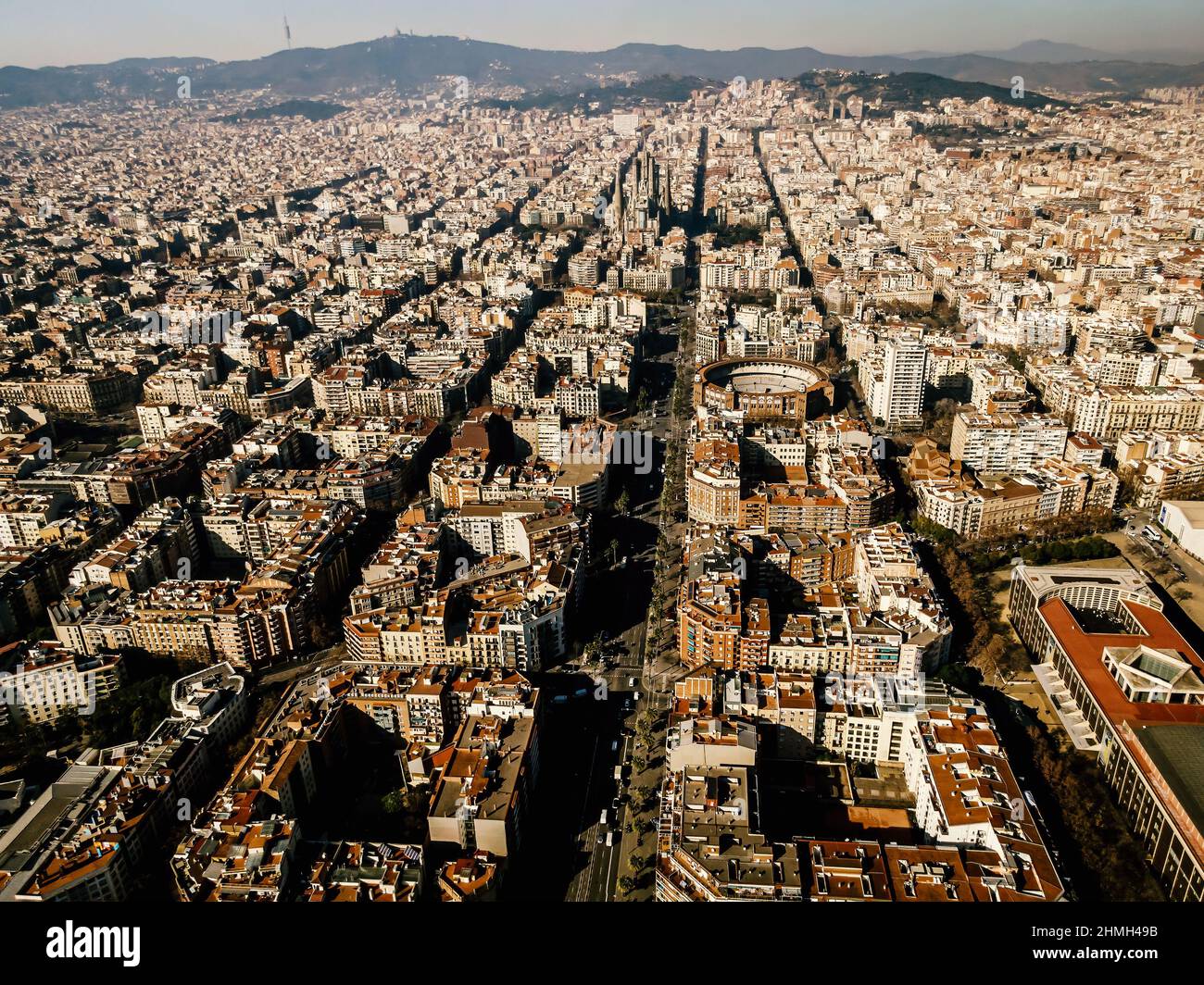 Aerial view of Barcelona quarters Stock Photo - Alamy
