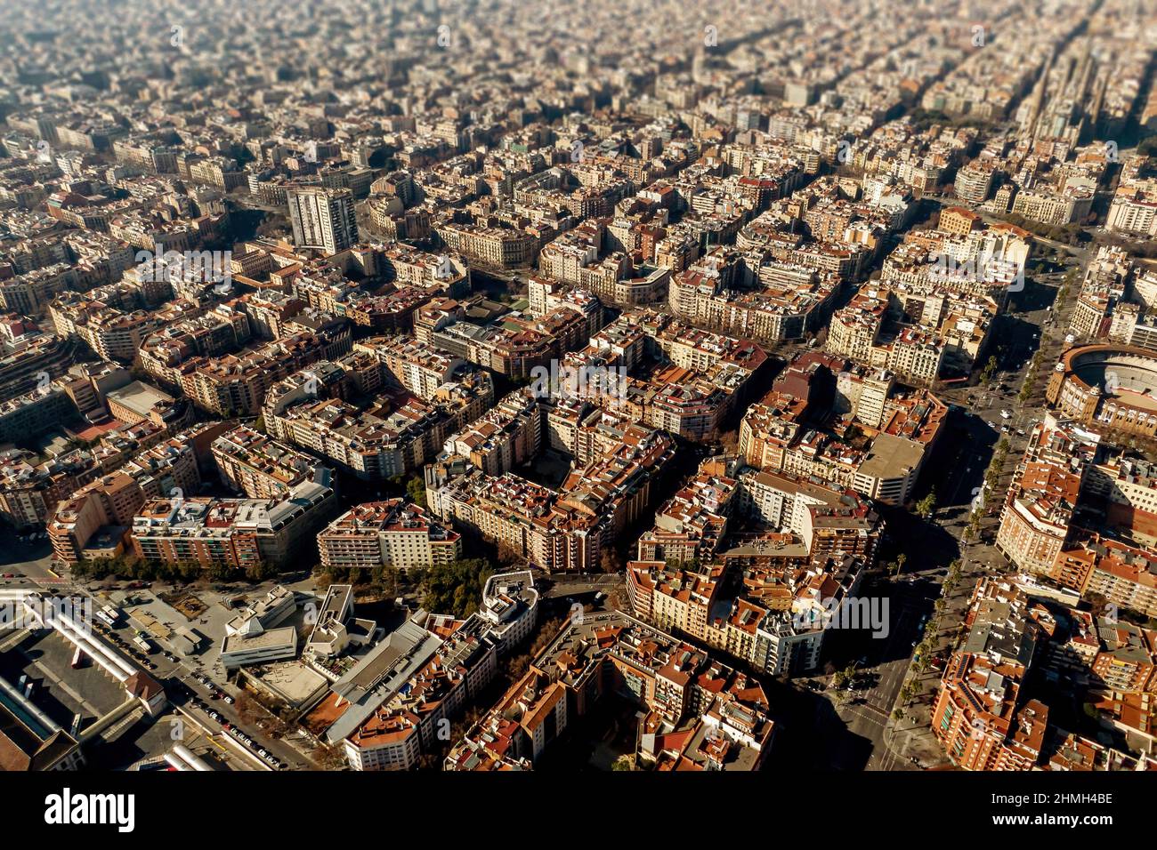 Aerial view of Barcelona quarters Stock Photo - Alamy