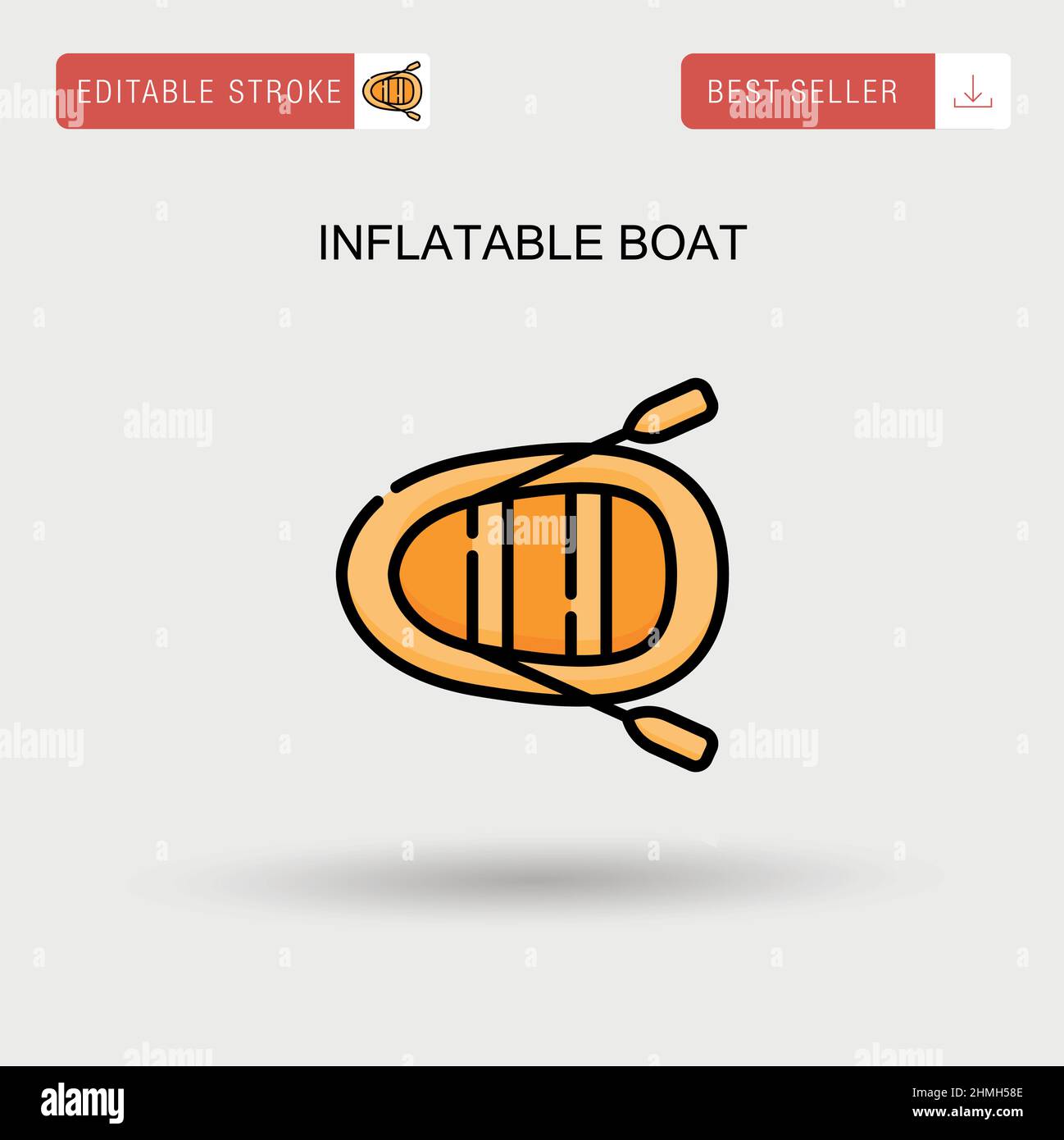 Inflatable boat Simple vector icon Stock Vector Image & Art - Alamy