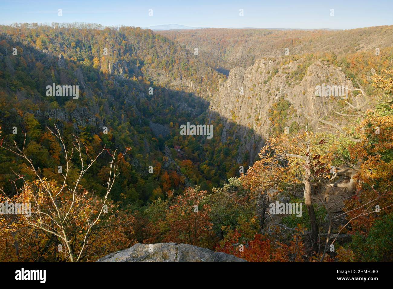 View from hexentanzplatz witches dance site to the bodetal rosstrappe ...