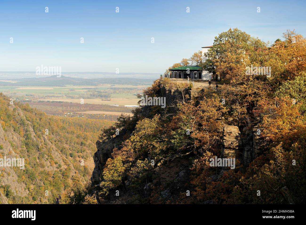 View from Hexentanzplatz (Witches' dance Site) to the Bodetal, Thale ...