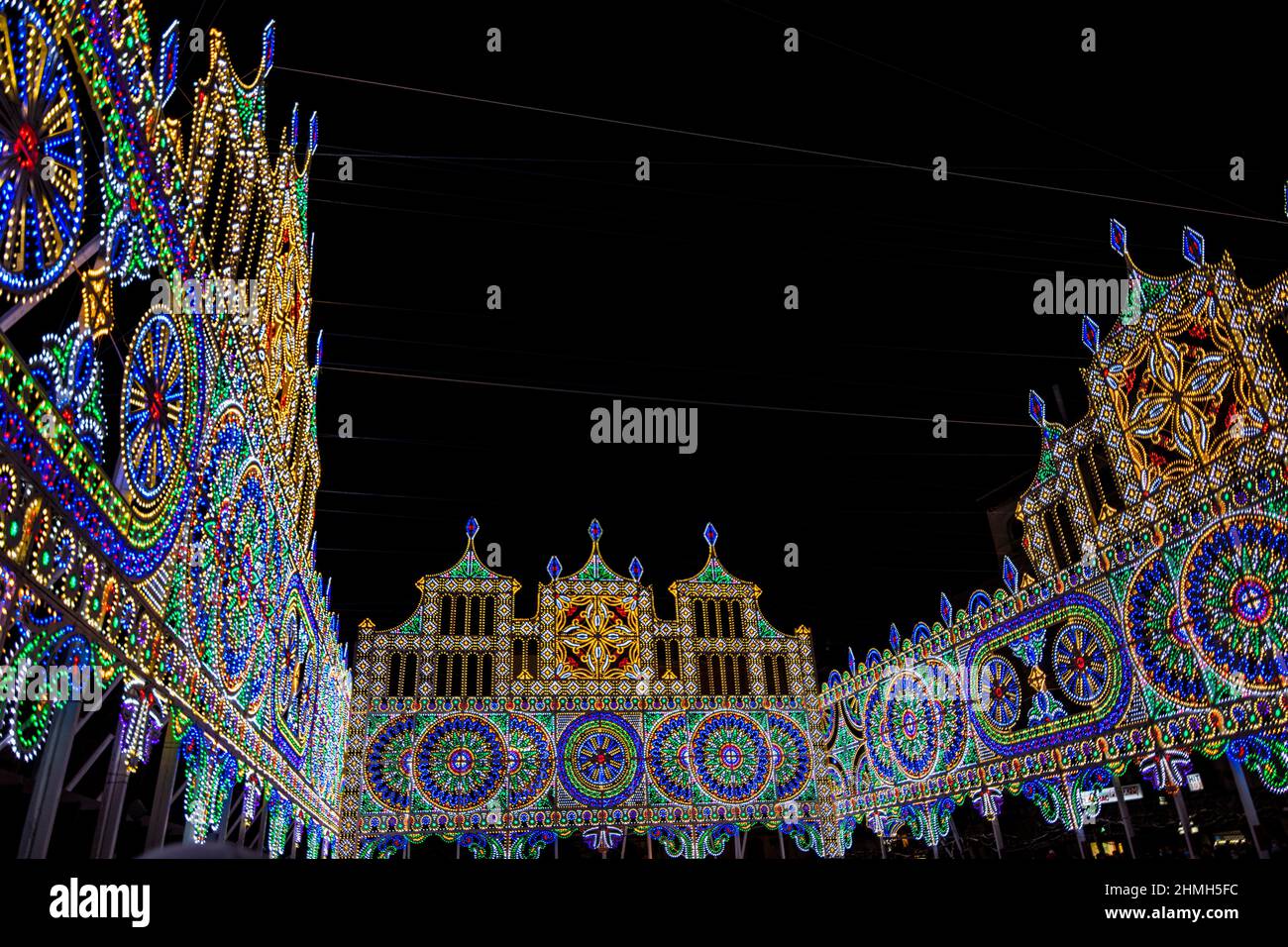 The cristhmas lights of Valls ,Catalunya,Spain,also the the nativity ...