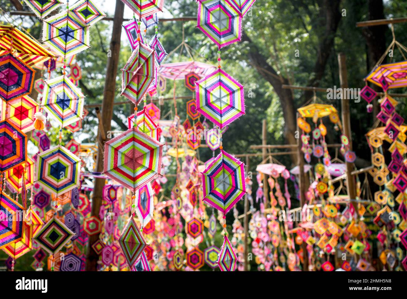 Colorful of Spider Web Rope Flag, Isaan ancient spider webs of the ...