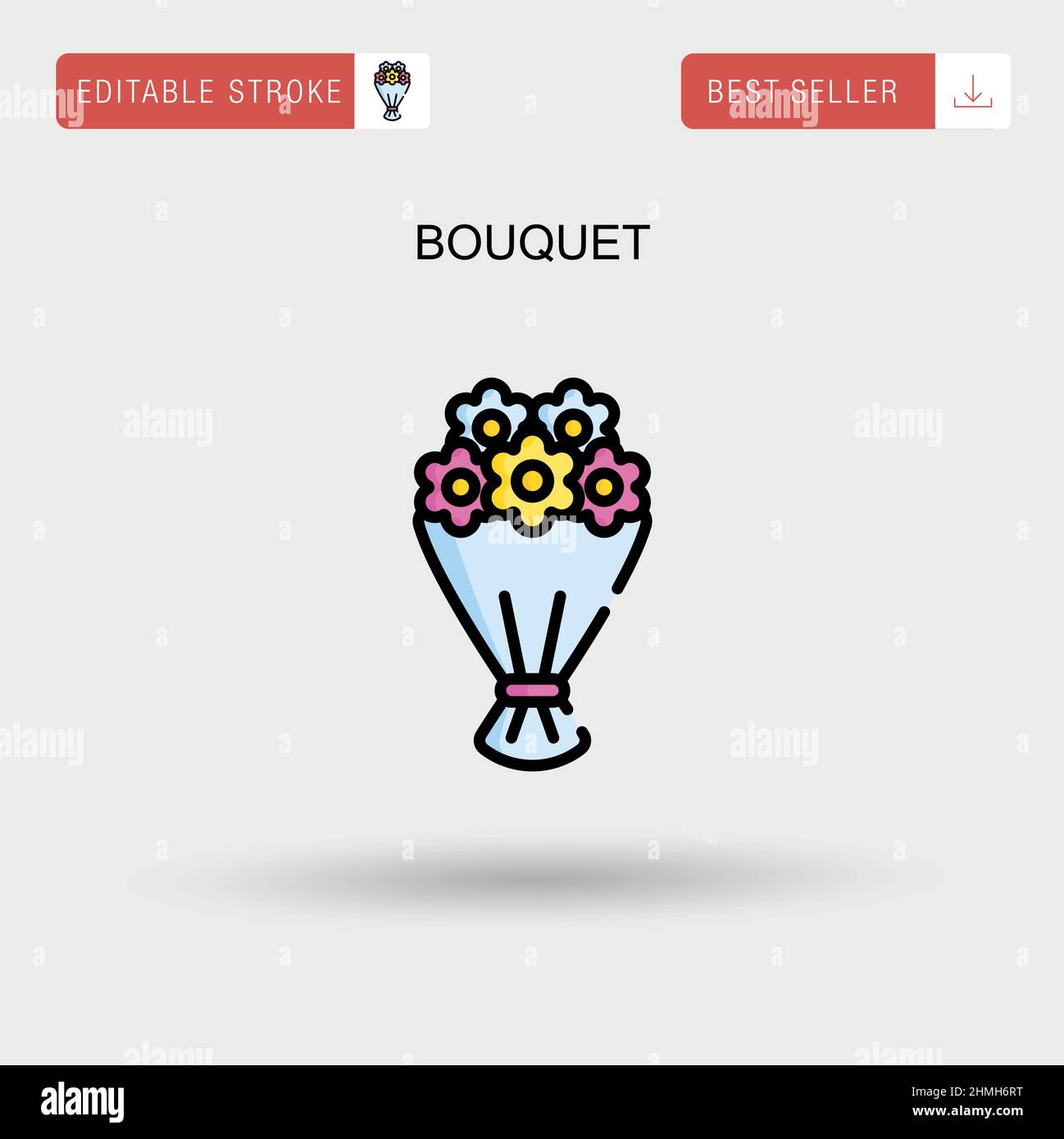 Colorful rose bouquet Stock Vector Images - Alamy