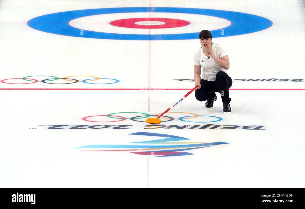 Great Britain's Hailey Duff during the Women's Curling Round Robin ...