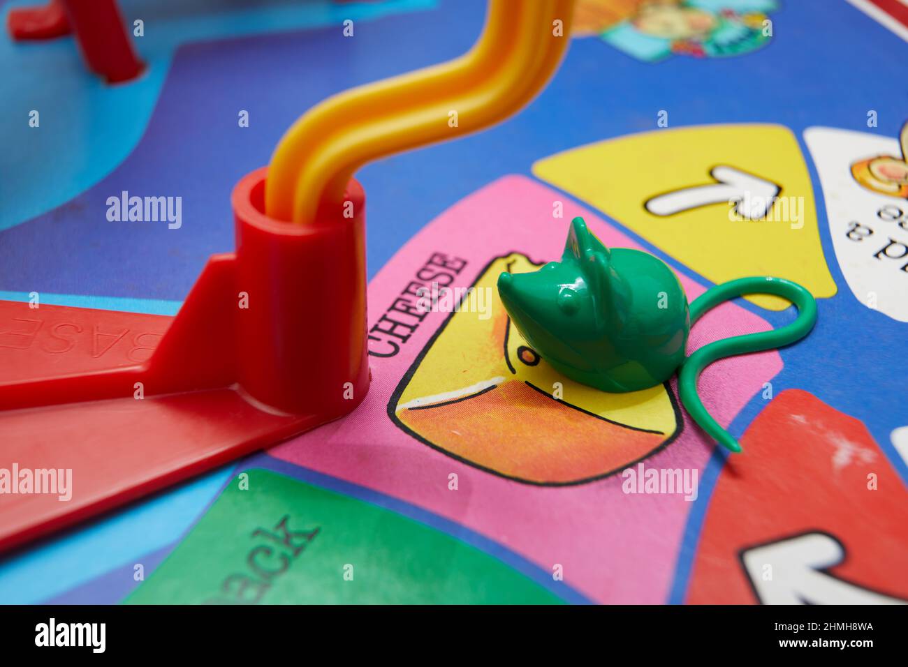Close up photograph of playing pieces on a Mouse Trap board game Stock ...