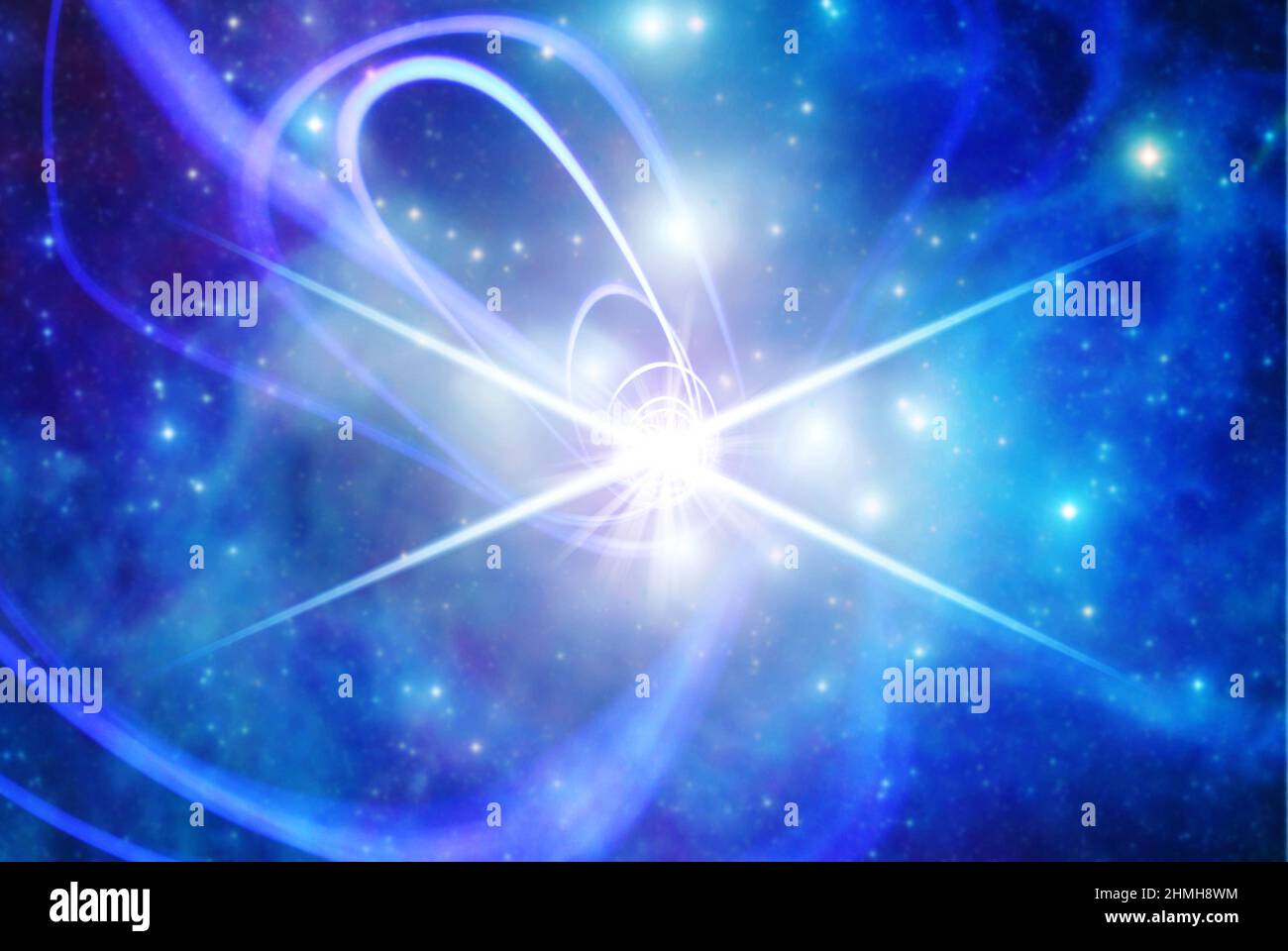 explosion of a supernova illustration Stock Photo - Alamy