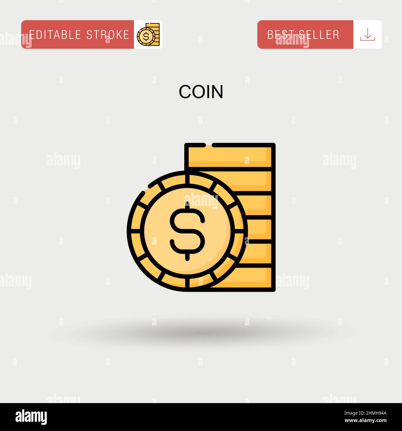 Coin Simple vector icon Stock Vector Image & Art - Alamy