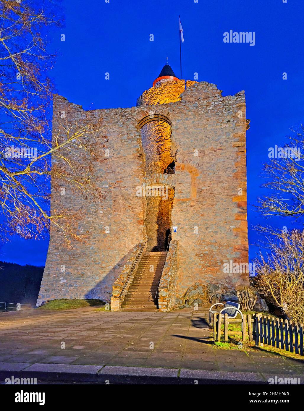 Castle ruins of Saarburg, Saarburg, Saar Valley, Rhineland-Palatinate, Germany Stock Photo - Alamy