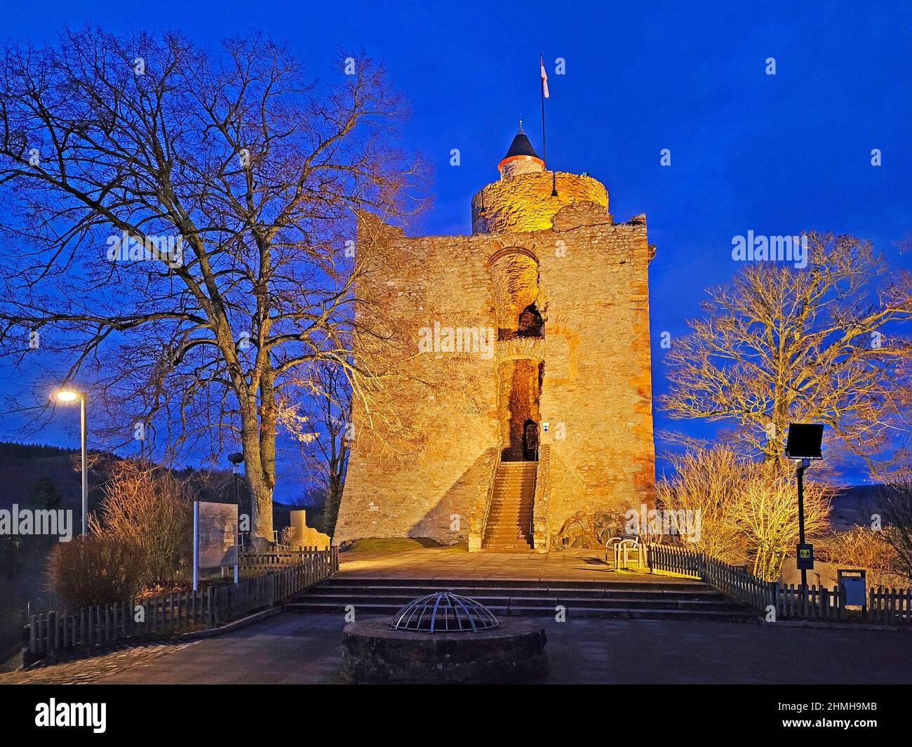 Castle ruins of Saarburg, Saarburg, Saar Valley, Rhineland-Palatinate ...