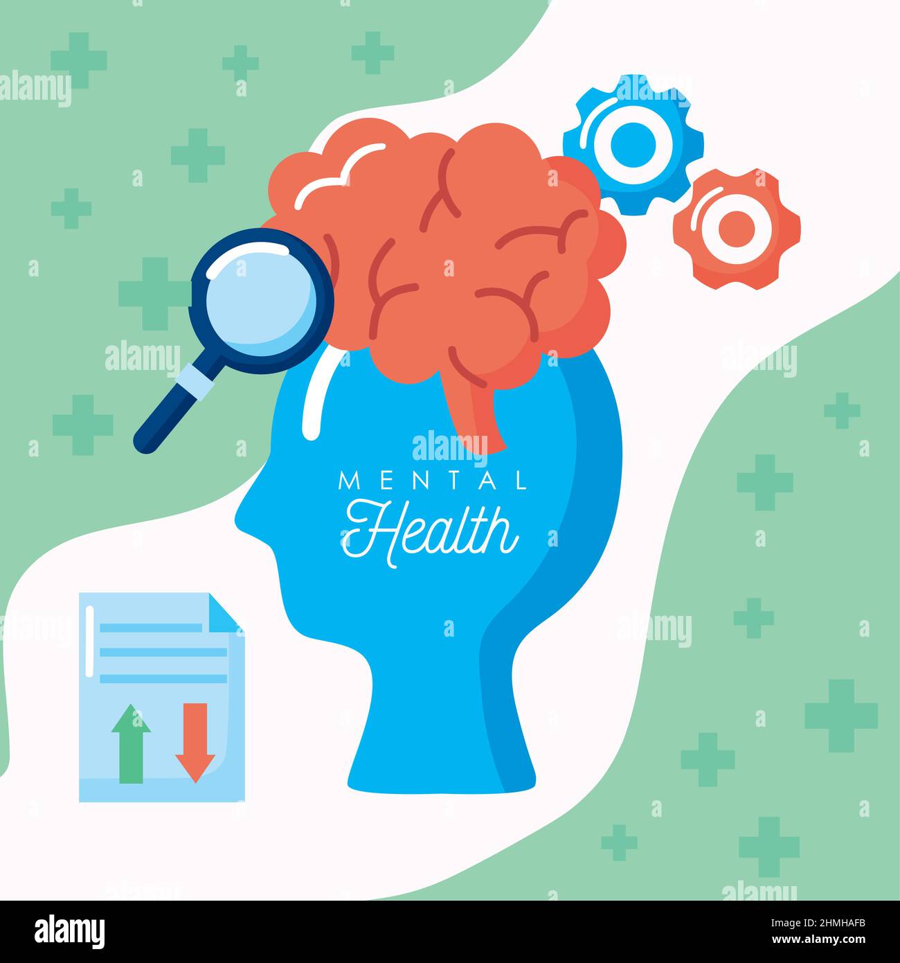 mental health profile human and icons Stock Vector Image & Art - Alamy