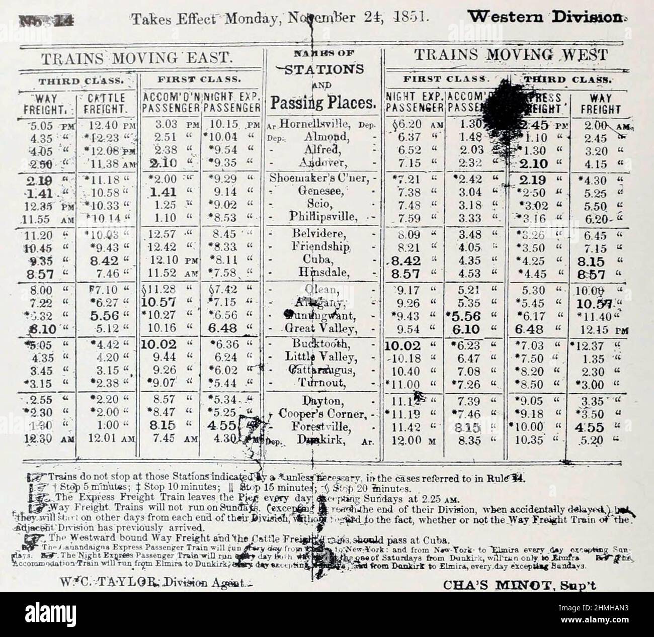 Old railroad time table hi-res stock photography and images - Alamy