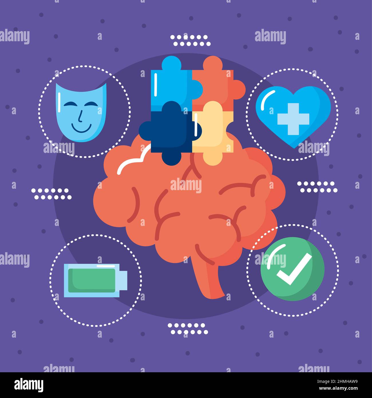 brain and mental health icons Stock Vector Image & Art - Alamy