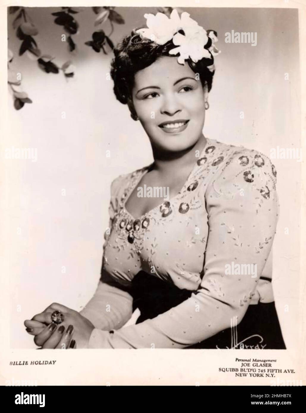 BILLIE HOLIDAY (1915-1959) Promotional photo of American jazz and swing ...