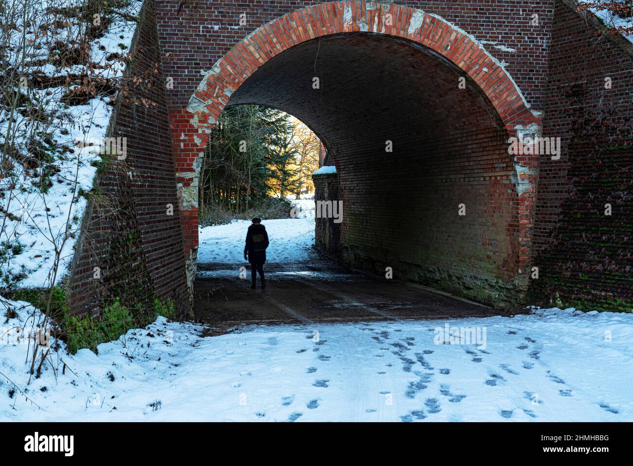 Underpass of an old railway bridge in Neuhorst, Lauenburg Lakes Nature ...