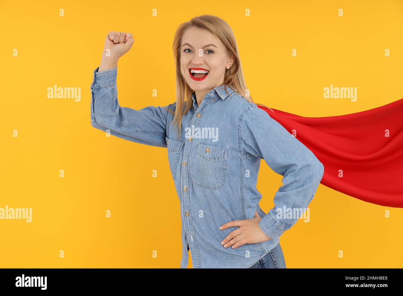 Concept of Girl power with young woman Stock Photo - Alamy
