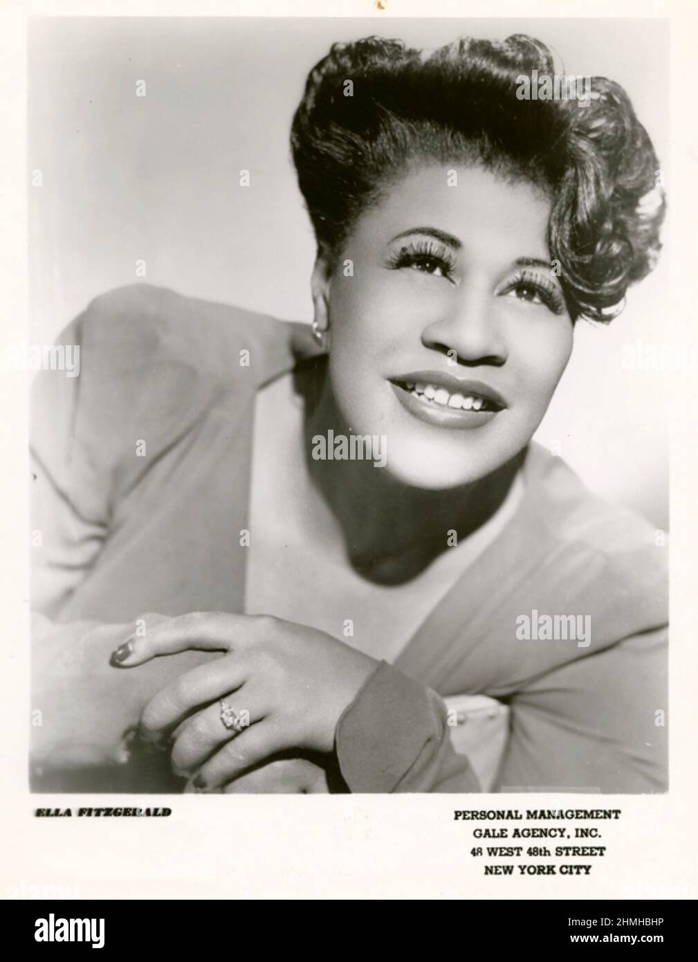 ELLA FITZGERALD (1917-1996) Promotional photo of American jazz singer ...