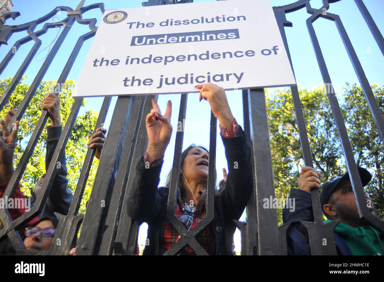 Tunis, Tunisia. 10th Feb, 2022. The judges organized, this Thursday ...