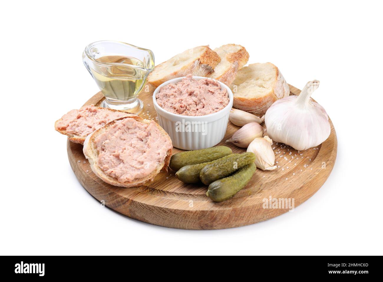 Concept of making pate sandwiches isolated on white background Stock ...