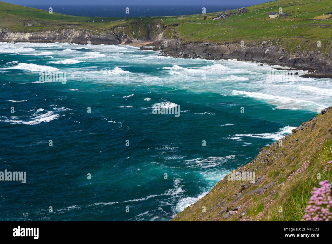 Surf at Blasket Sound, Slea Head, Dingle Peninsula, Ireland, County ...