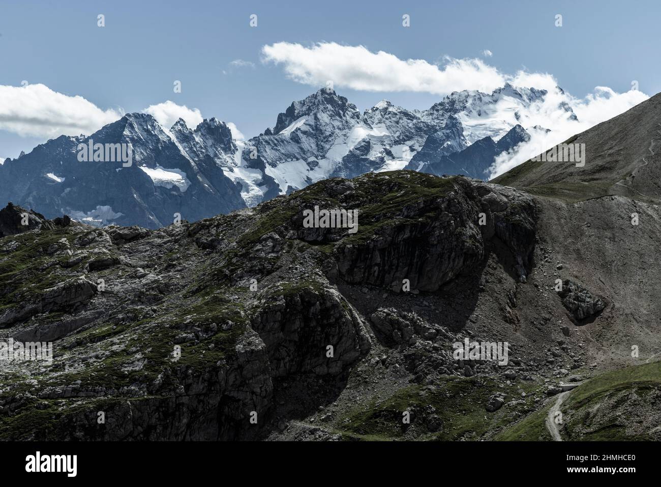 View of La Meije Stock Photo - Alamy