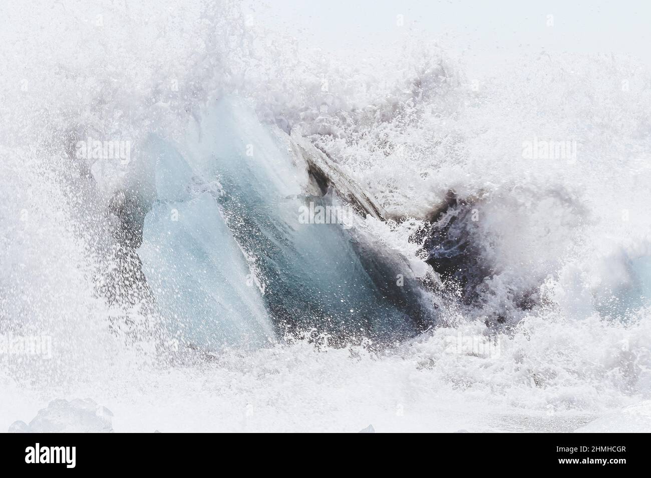 Ice block, glacier, Atlantic Ocean, Arctic Circle, summer, Jökulsárlón ...