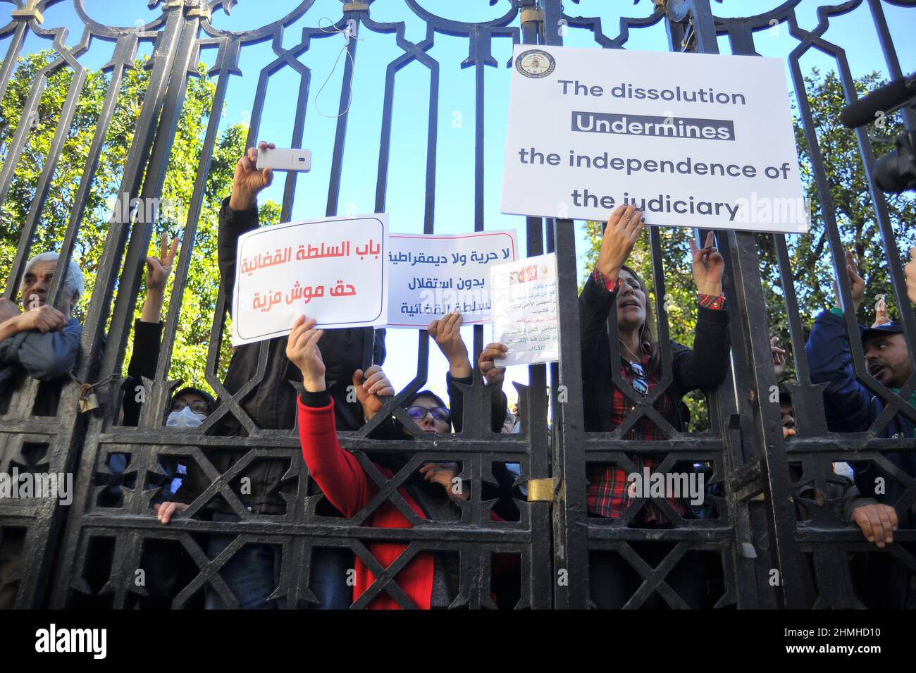 Tunis, Tunisia. 10th Feb, 2022. The judges organized, this Thursday ...