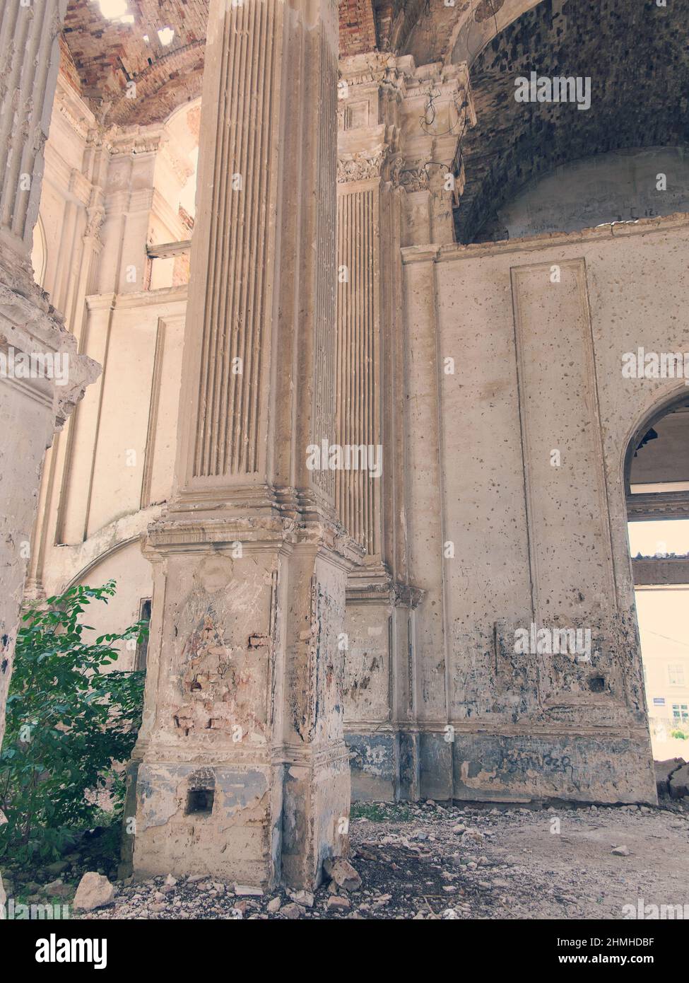 Ruins of ancient Lutheran church in Odessa, Ukraine. Historic building ...