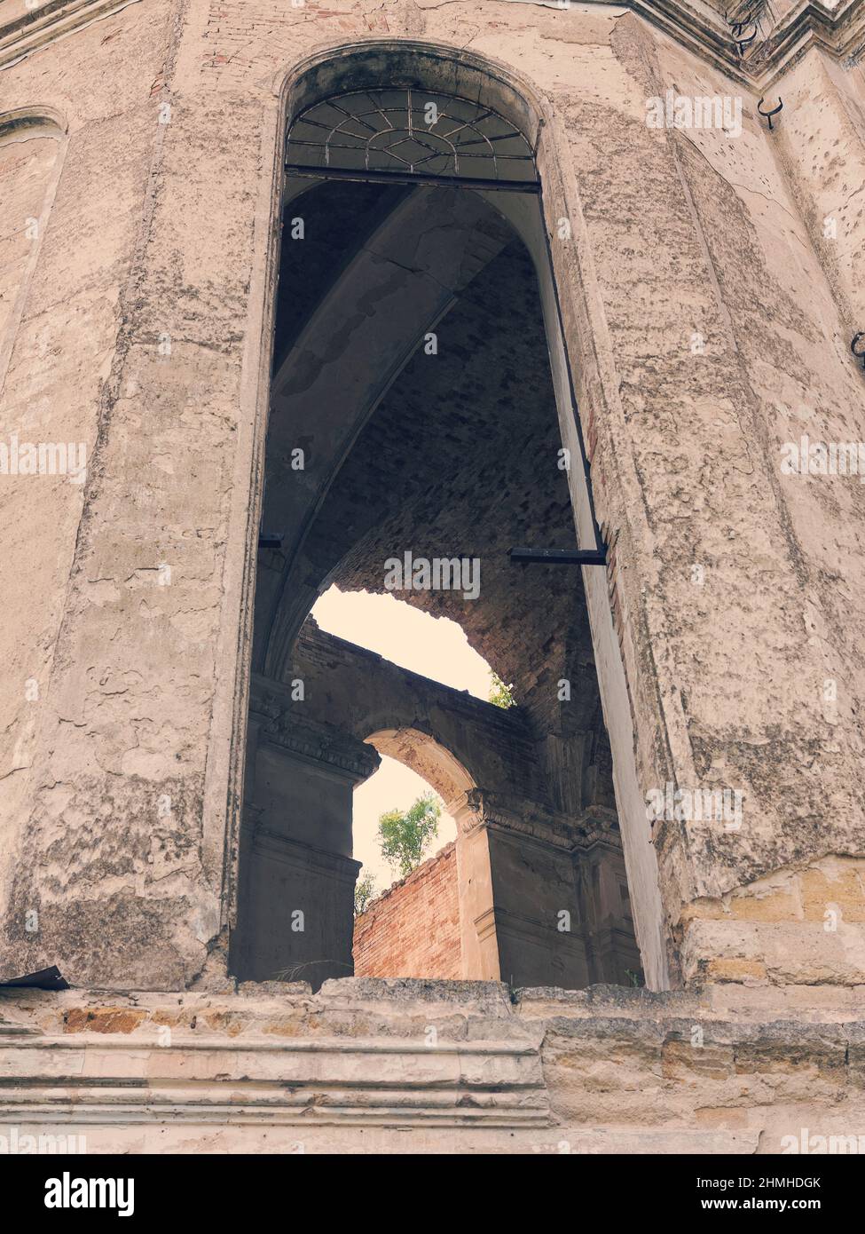 Ruins of ancient Lutheran church in Odessa, Ukraine. Historic building ...