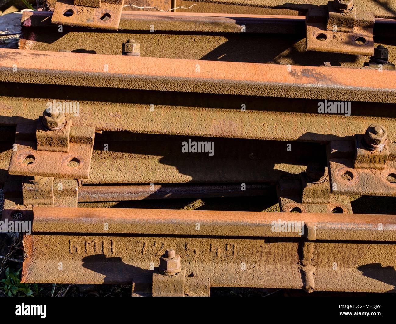 Old rusty train tracks Stock Photo - Alamy