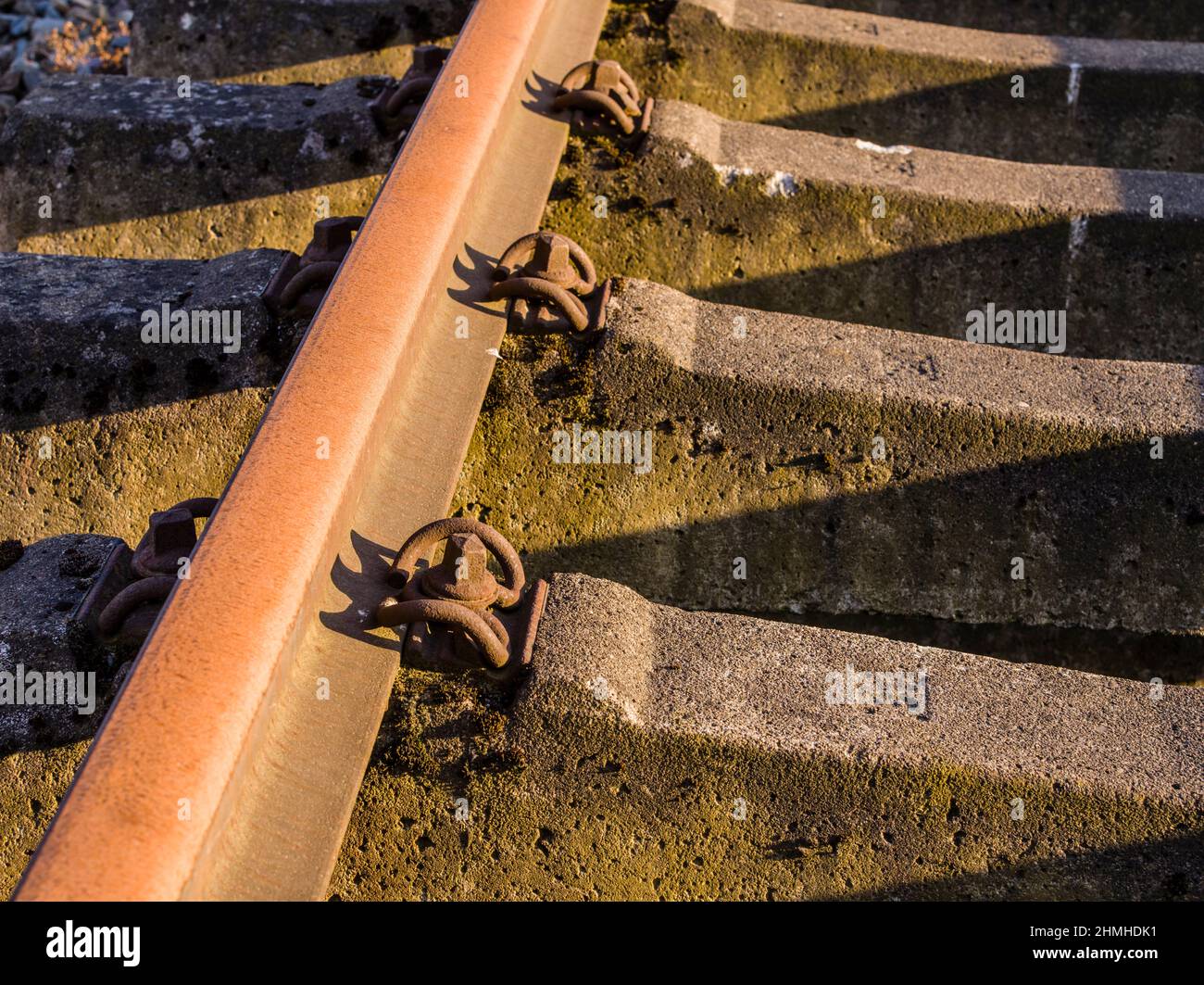 Old rusty train tracks Stock Photo - Alamy
