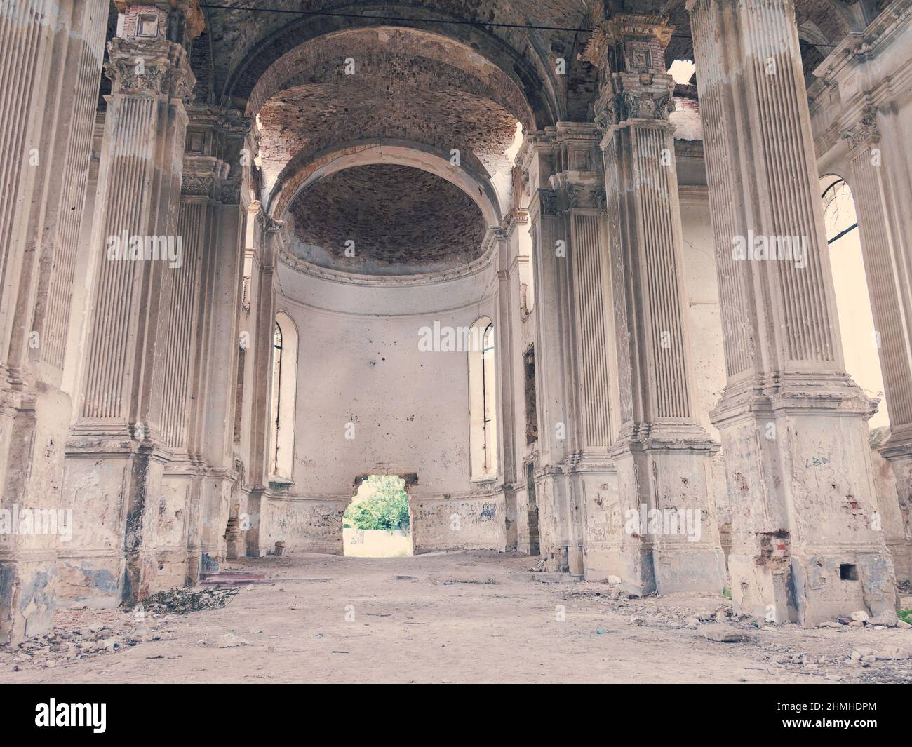 Ruins of ancient Lutheran church in Odessa, Ukraine. Historic building ...