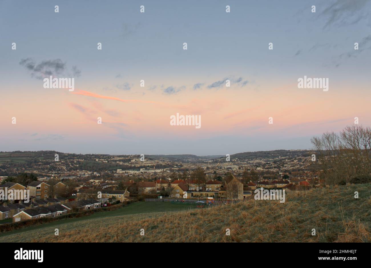 bath sunset from roundhill Stock Photo - Alamy