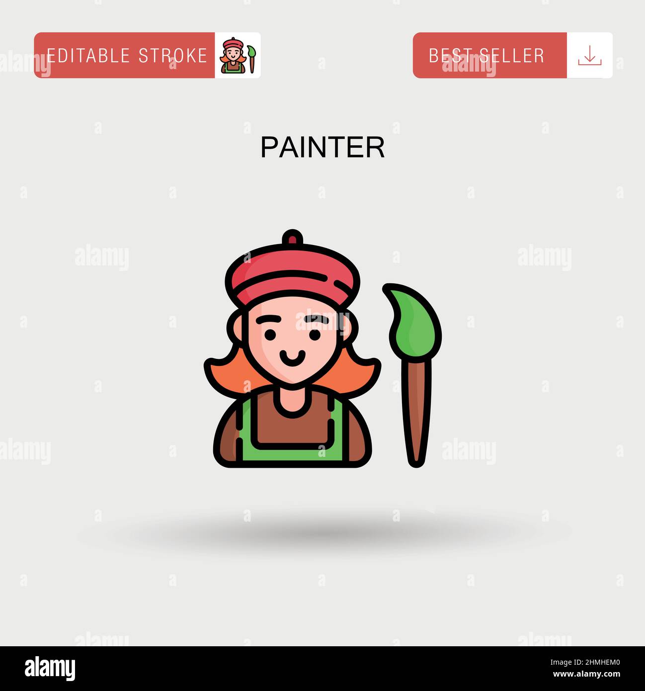 Man wall painting icon Stock Vector Images - Alamy