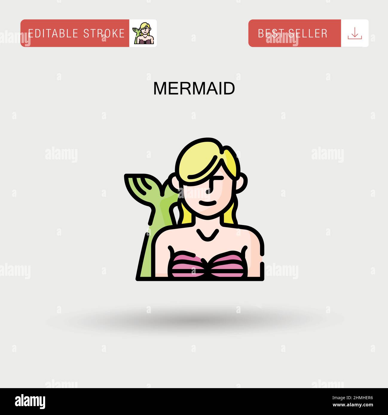 Mermaid Simple vector icon Stock Vector Image & Art - Alamy