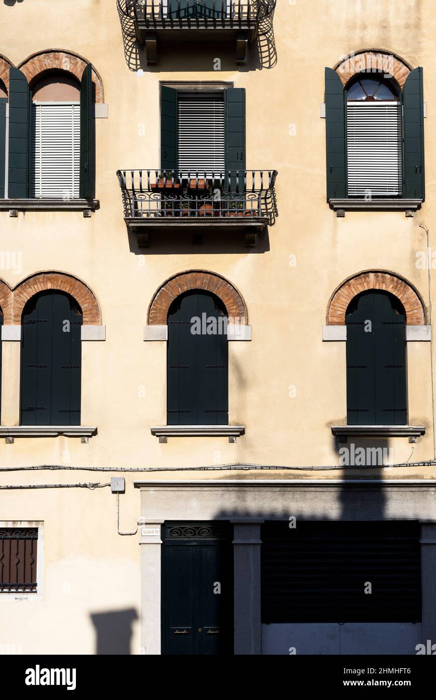 Facade of a Venetian house in the Castello district of Venice, Italy ...