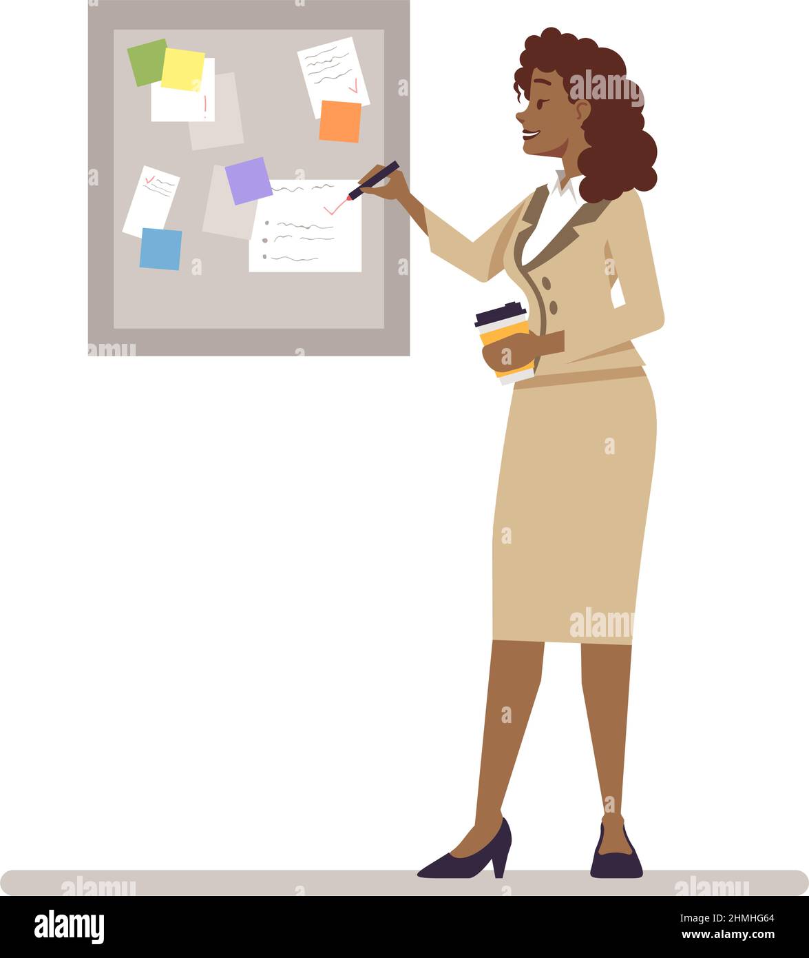 Goal setting semi flat RGB color vector illustration Stock Vector Image ...