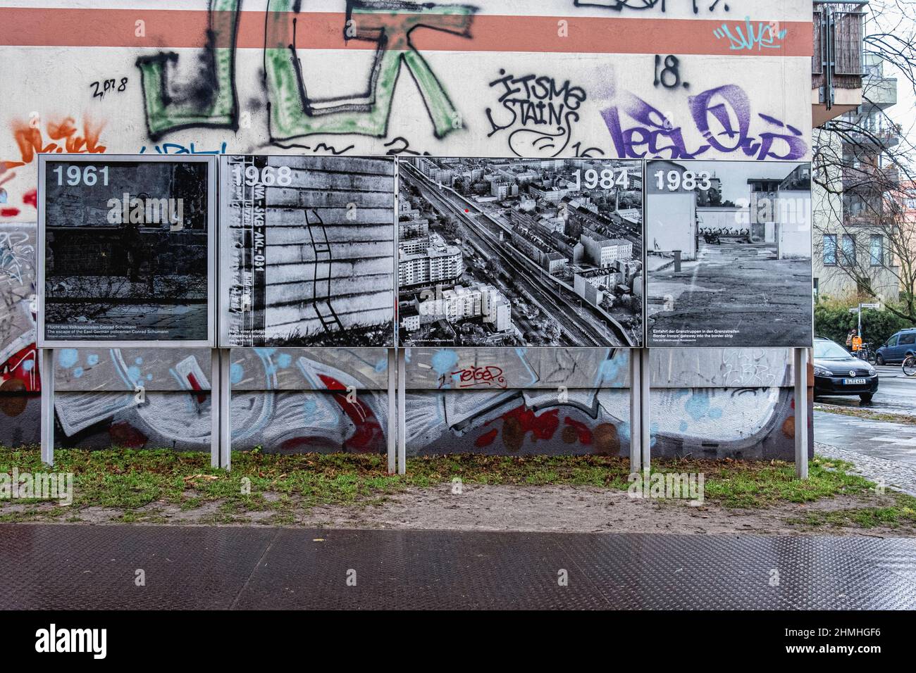 Historic old Photos of former Berlin Wall in Ruppiner Street, Mitte ...