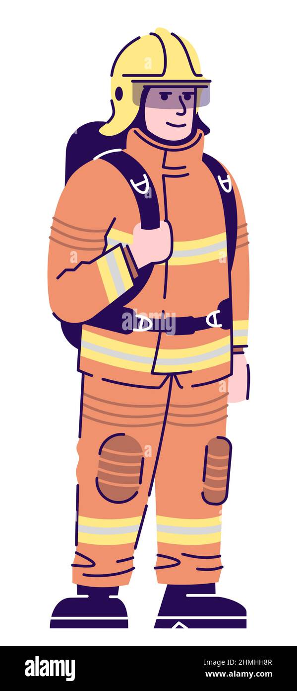 Professional rescuer semi flat RGB color vector illustration Stock ...