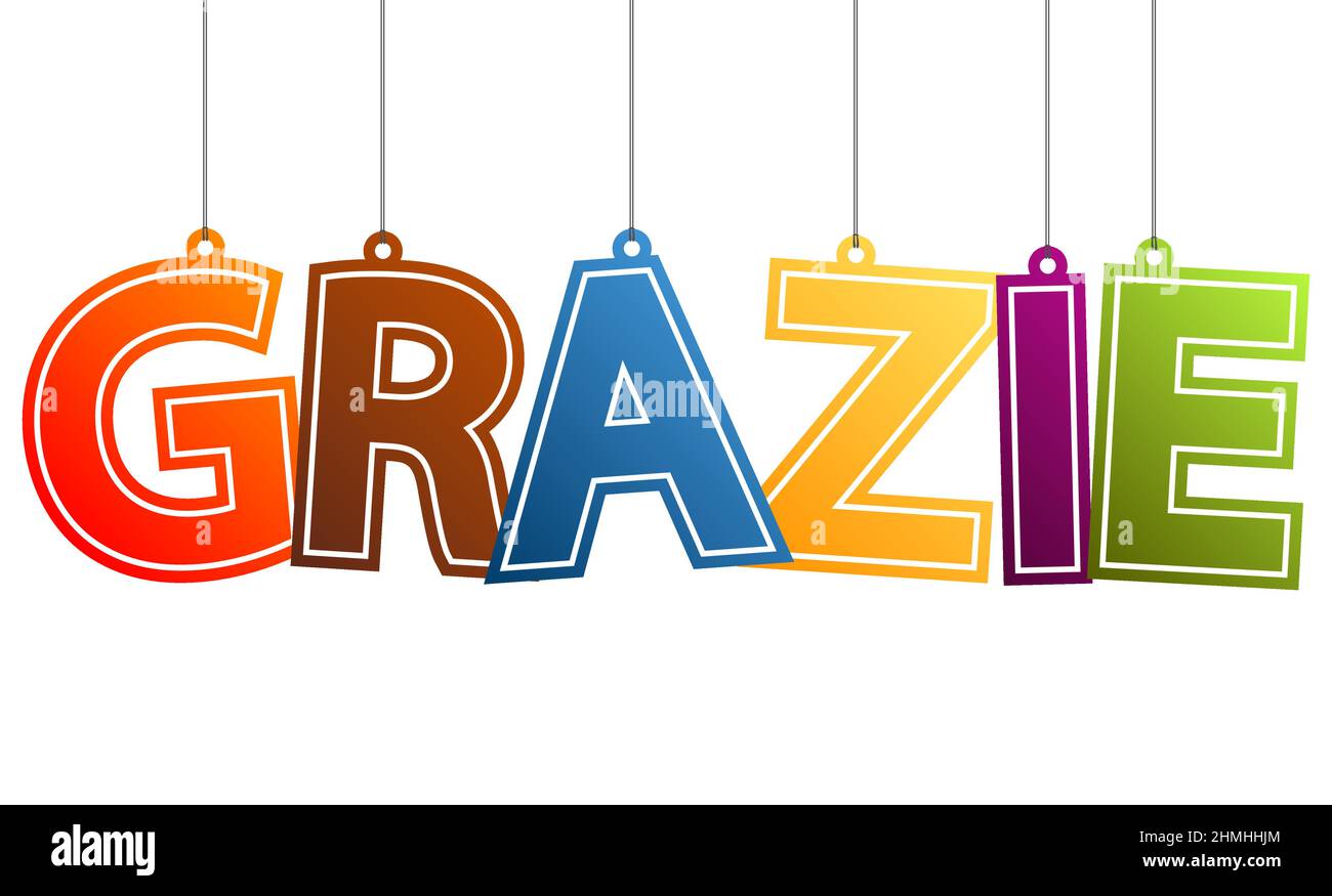 eps vector illustration of colored hanging tags with letters thanks ...