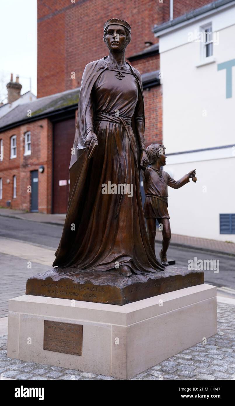 The statue of Licoricia of Winchester at The Arc in Winchester which ...