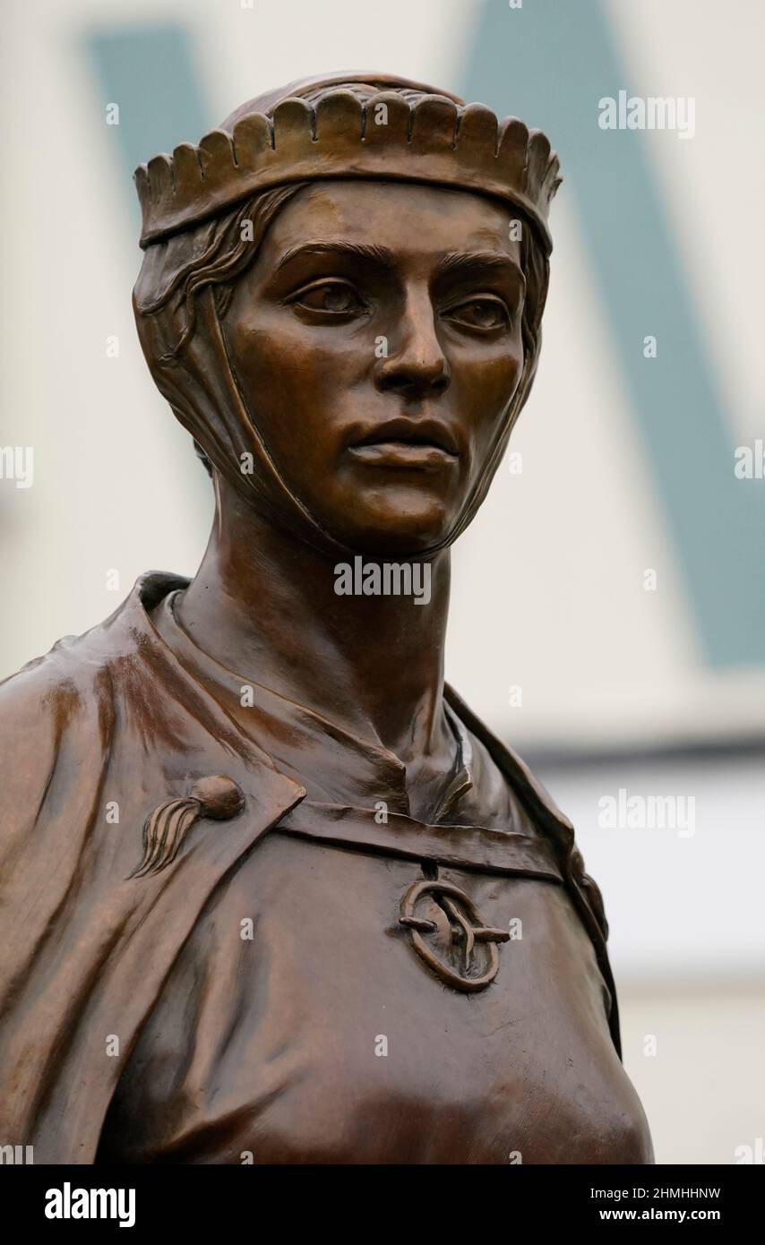 The statue of Licoricia of Winchester at The Arc in Winchester which ...