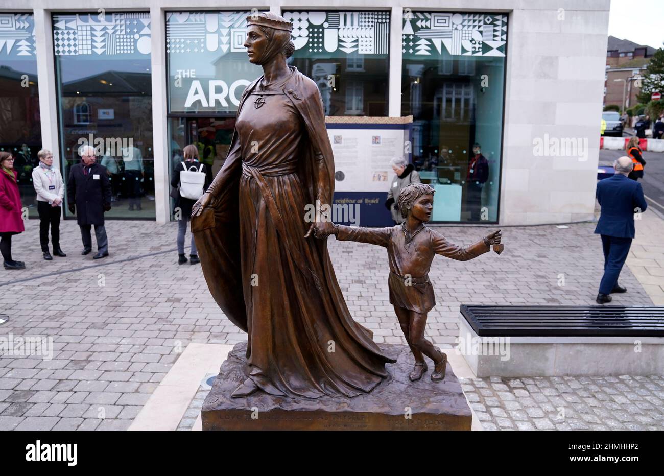The statue of Licoricia of Winchester at The Arc in Winchester which ...