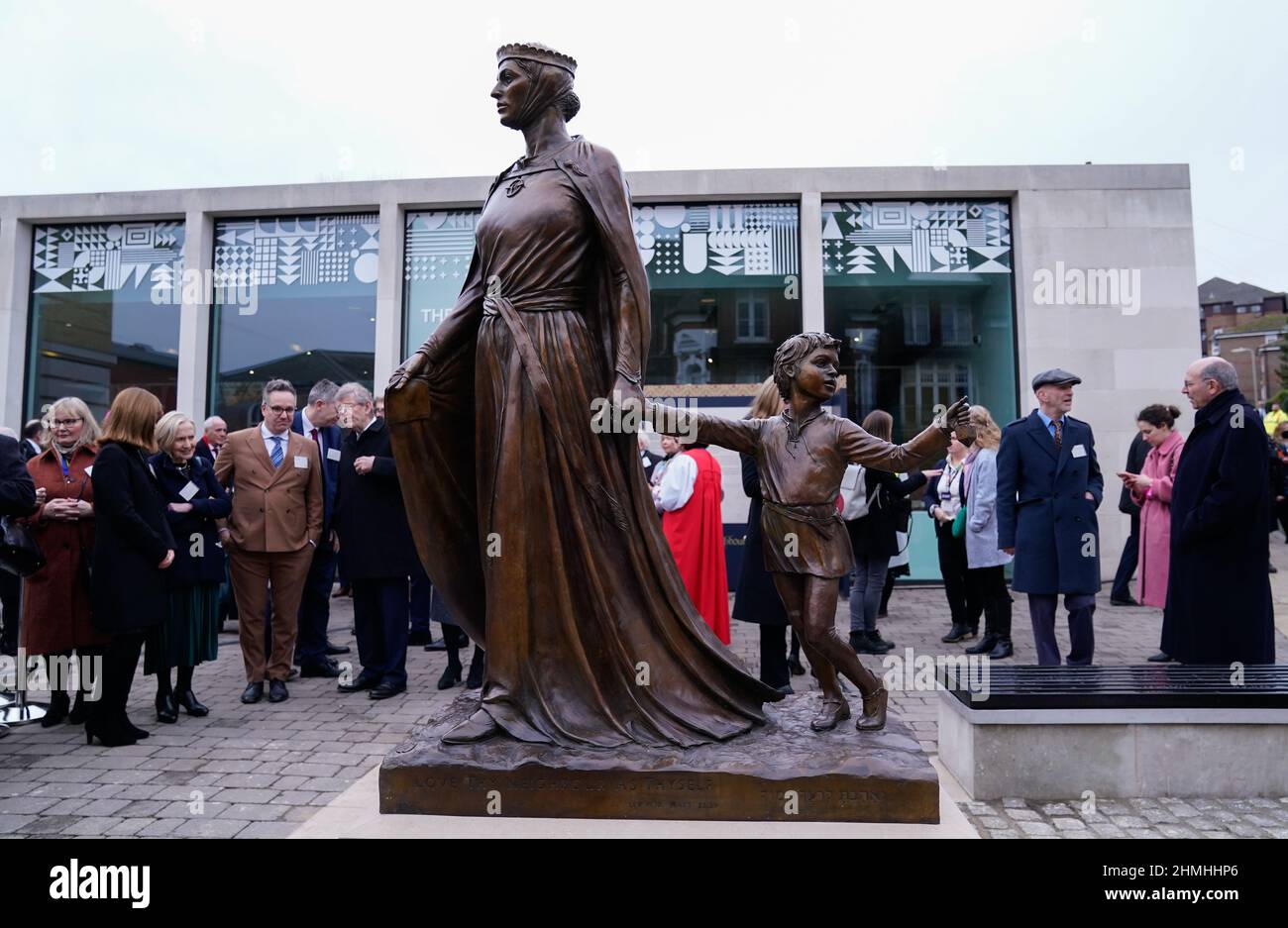 The statue of Licoricia of Winchester at The Arc in Winchester which ...